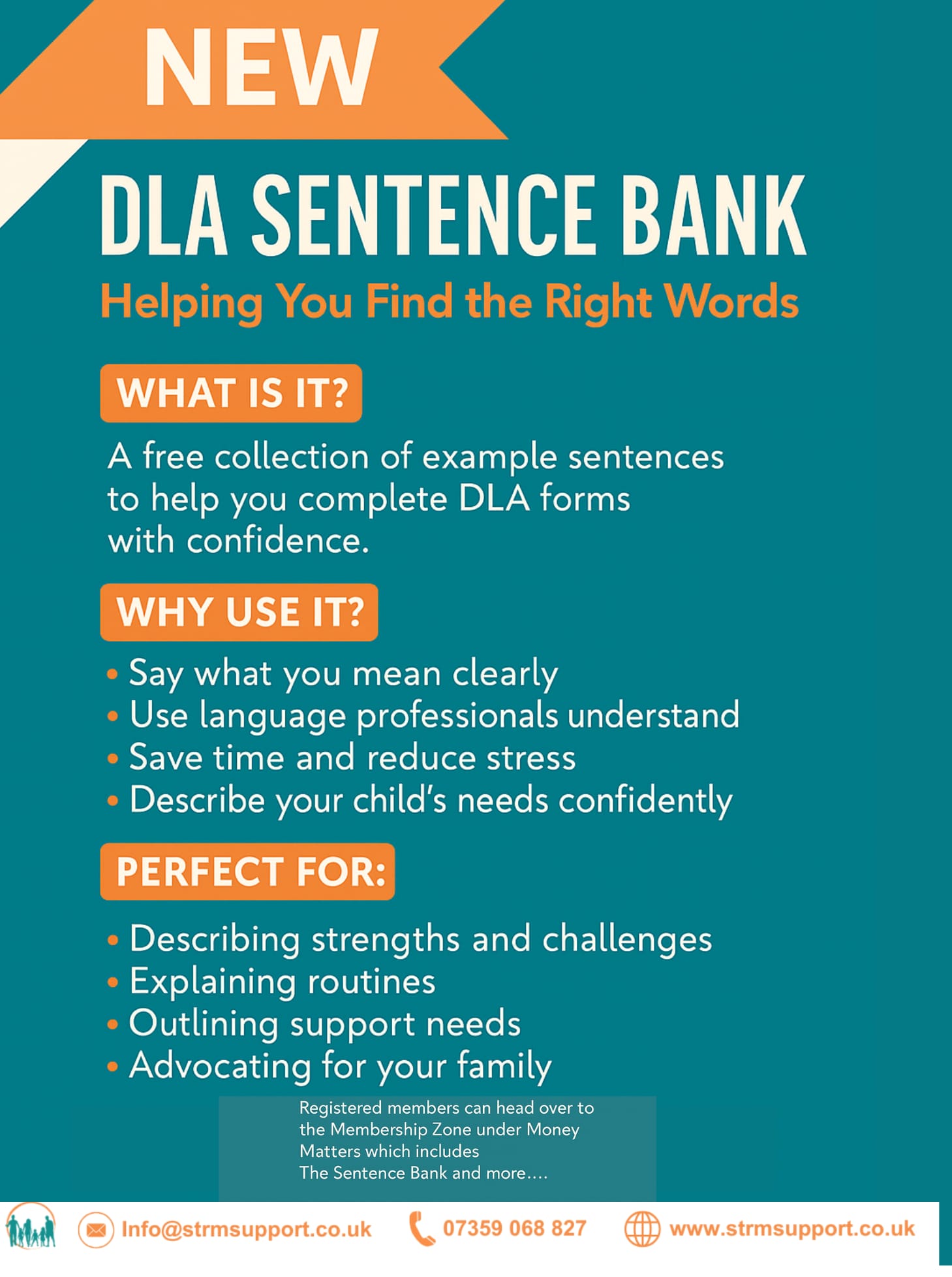 Your DLA Toolkit – DLA Sentence Bank – STRM Support